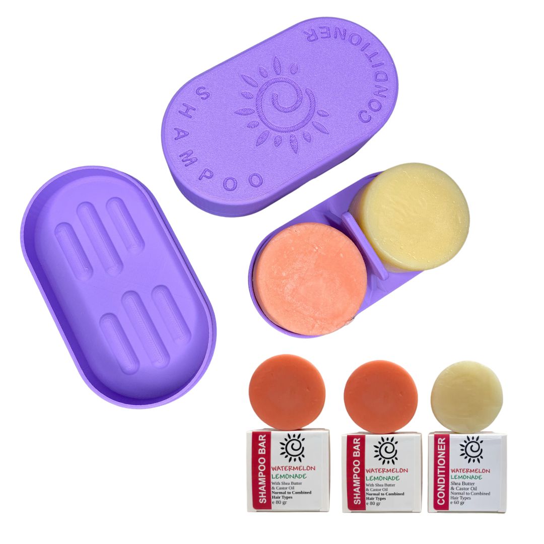 Travel Case + Shampoo Bundle. 2 x Shampoo 1 x Conditioner